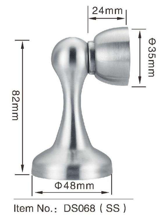 Casting Stainless Steel Interior Door Stops , Magnetic Steel Door Stopper